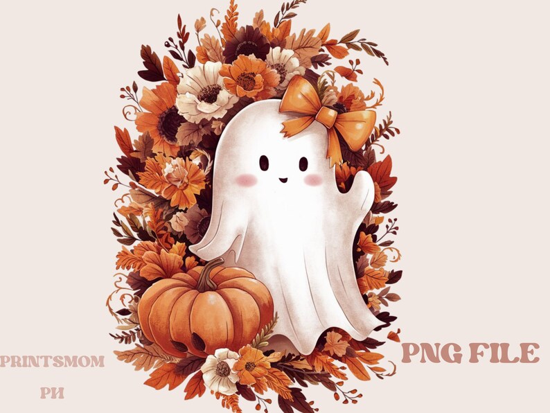 Halloween Png Files, Cute Ghost Png, Autumn Fall Png, Halloween Ghost ...