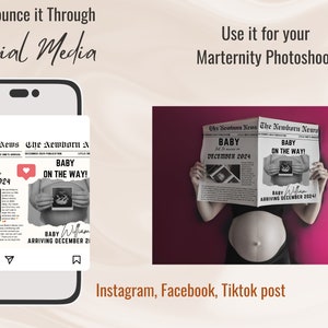 Newspaper Pregnancy Announcement Template Customize Baby Announcement ...