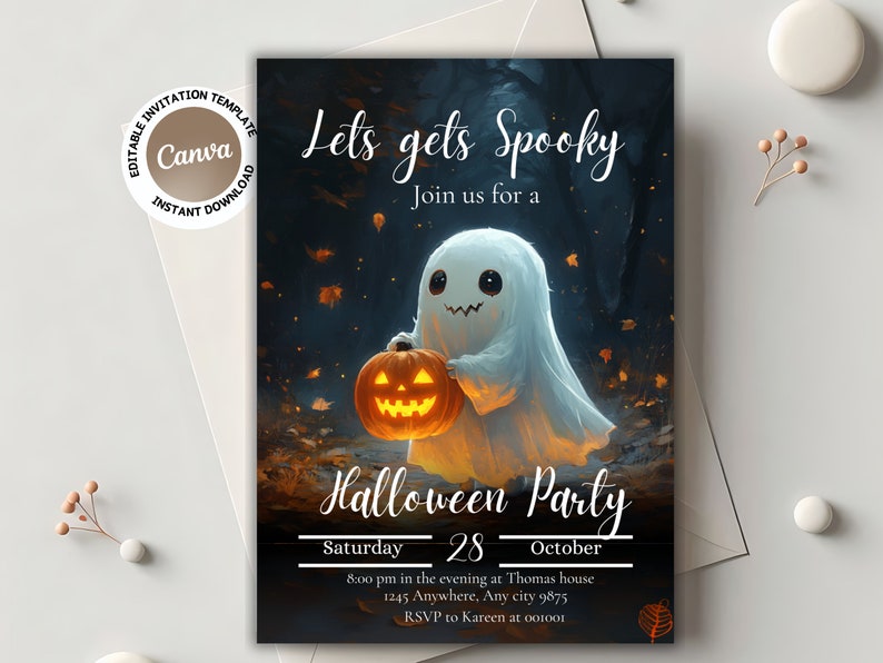 Editable Halloween Invitation Party Spooky Party Invitation Template ...