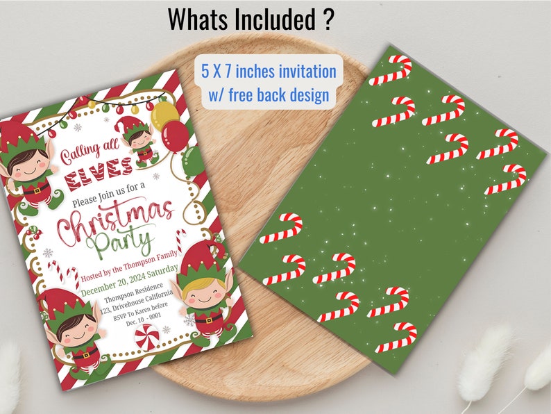 Editable Christmas Party Invitation Template Christmas Elves Kids ...
