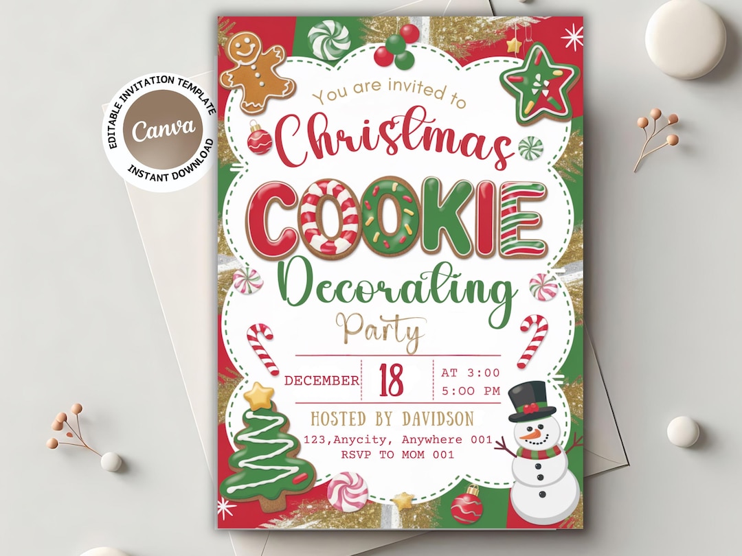 Christmas Cookie Party Invitation Decorating Party Invitation Holiday ...