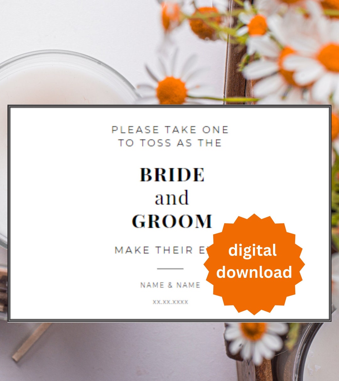 Petal/flower Toss Signage Wedding Digital Download PDF - Etsy