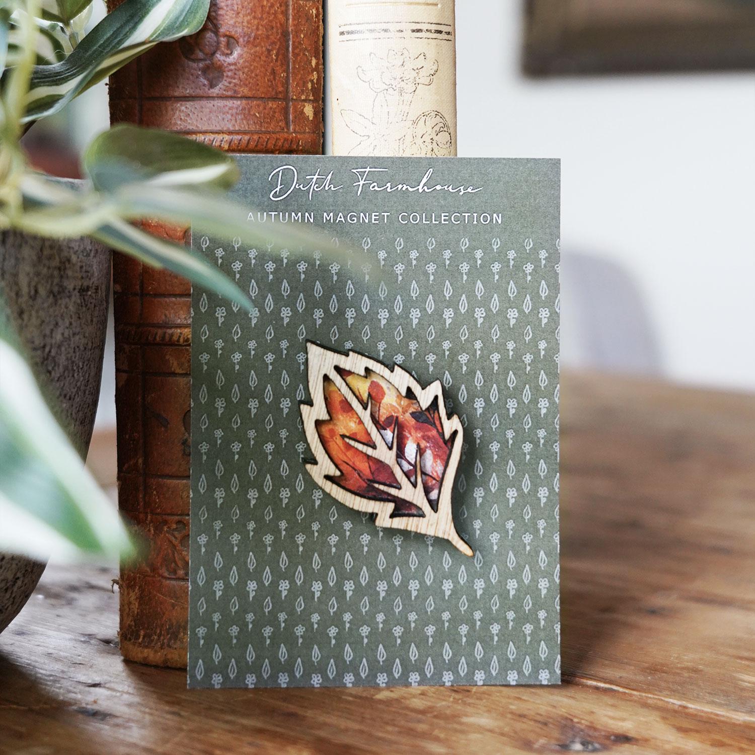Wooden Hazel Leaf Magnet – Fall Decor, Autumn Kitchen Fridge Magnet - Etsy