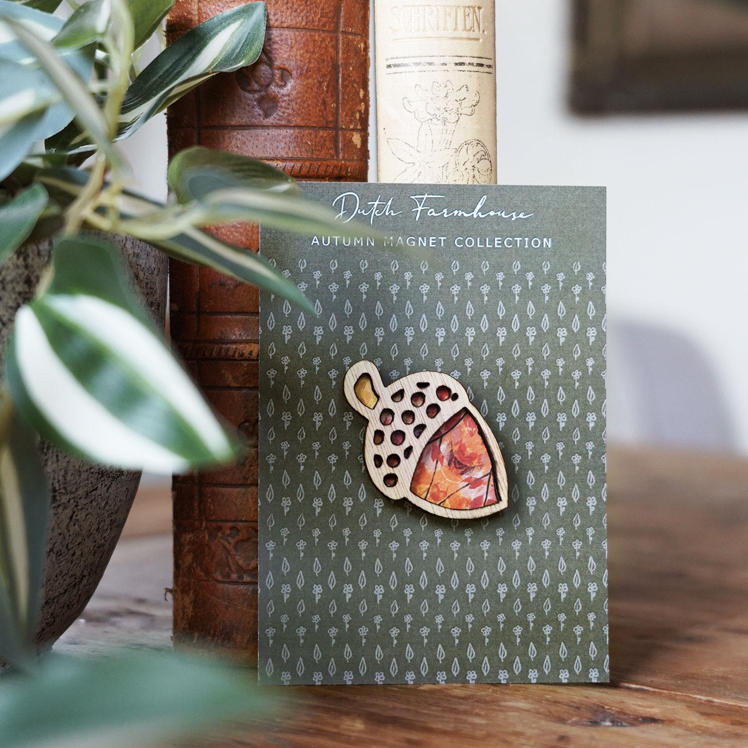 Wooden Hazel Leaf Magnet – Fall Decor, Autumn Kitchen Fridge Magnet - Etsy