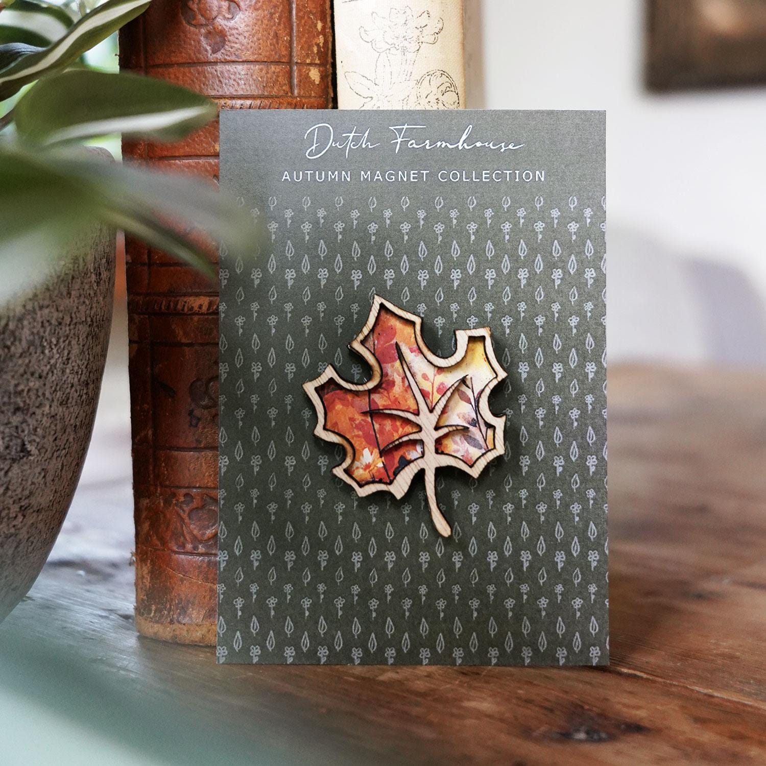 Wooden Hazel Leaf Magnet – Fall Decor, Autumn Kitchen Fridge Magnet - Etsy