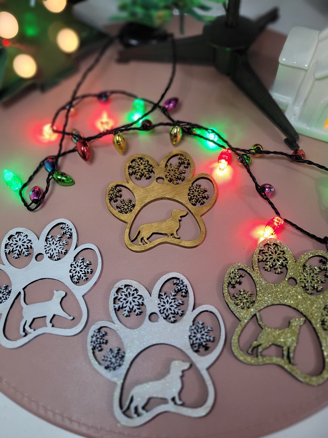 Personalised Paw Print Christmas Tree Decoration - Etsy