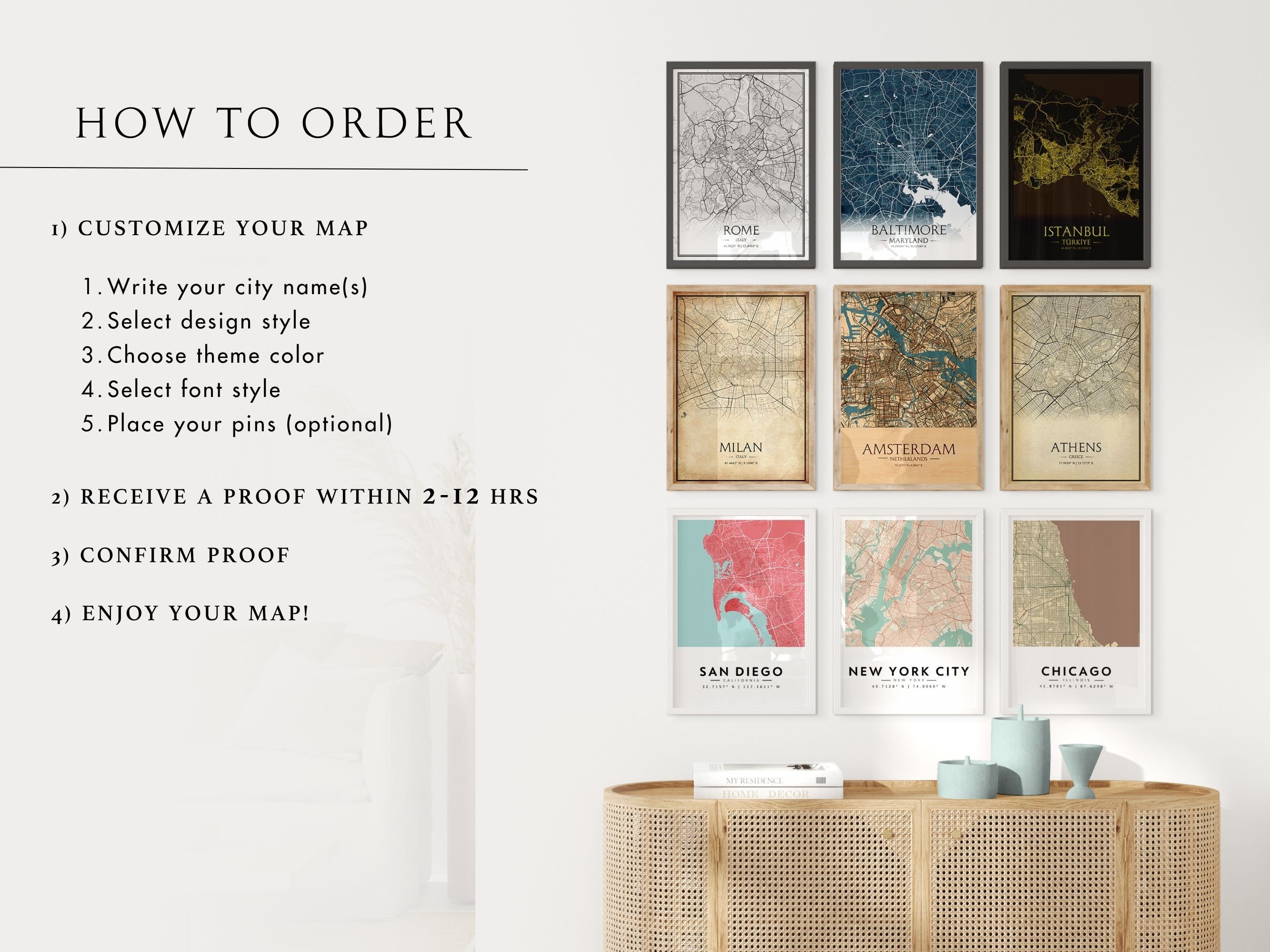 Custom City Map Printable Personalized City Map Any Custom City Map ...