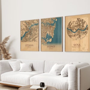 Custom Wooden Map Printable Personalized City Map Custom Wood Map Print ...