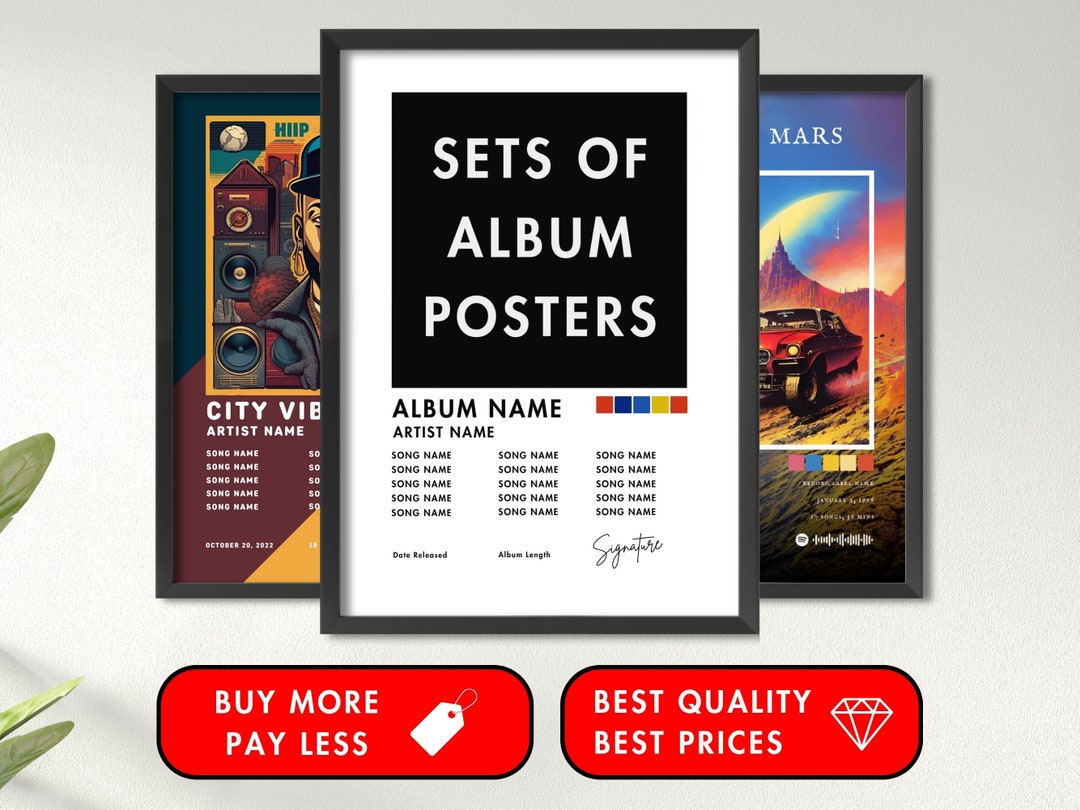 Sets of Album Cover Posters Custom Album Cover Poster Tracklist Poster ...