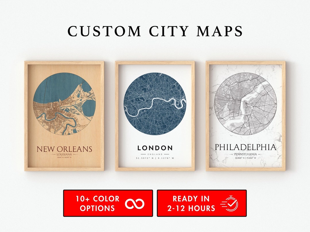 Custom City Map Printable Personalized City Map My City Map Print ...