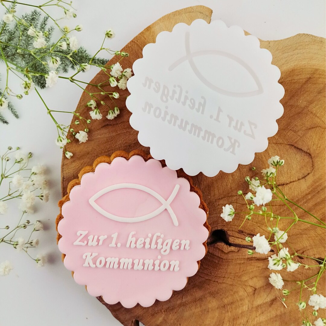 For the 1st Holy Communion, Cookie Stamp With Fish Motif, Ruffled Edge ...