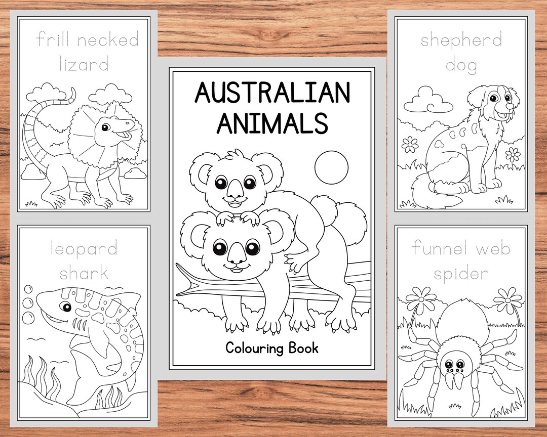 Australian Animals Coloring Book, 29 Coloring Pages, Digital Download ...