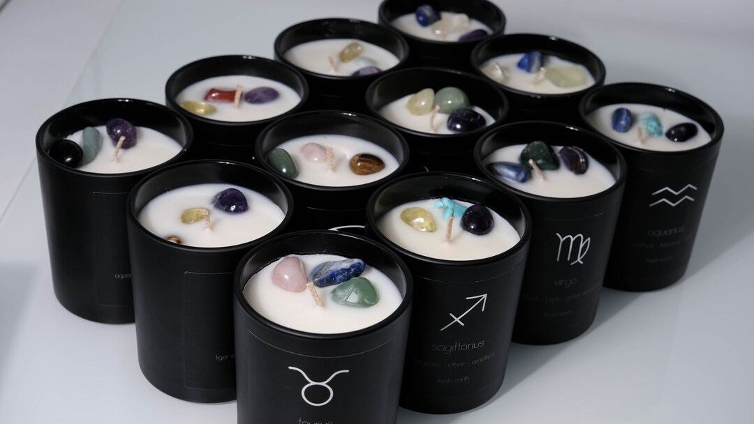 Natural Crystal Candles - Etsy