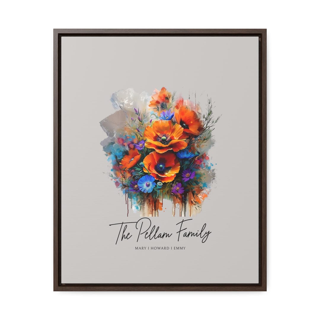 Personalised Family Name Wall Art | Framed Floral Art Print | Boho ...