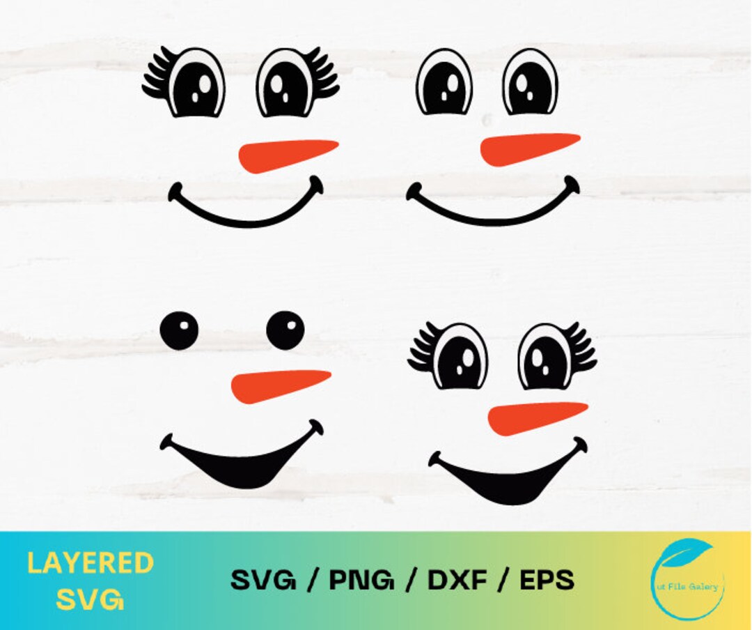 Snowman Faces Svg Snowman Svg Snowman Clipart Christmas Svg Snowman Cut ...
