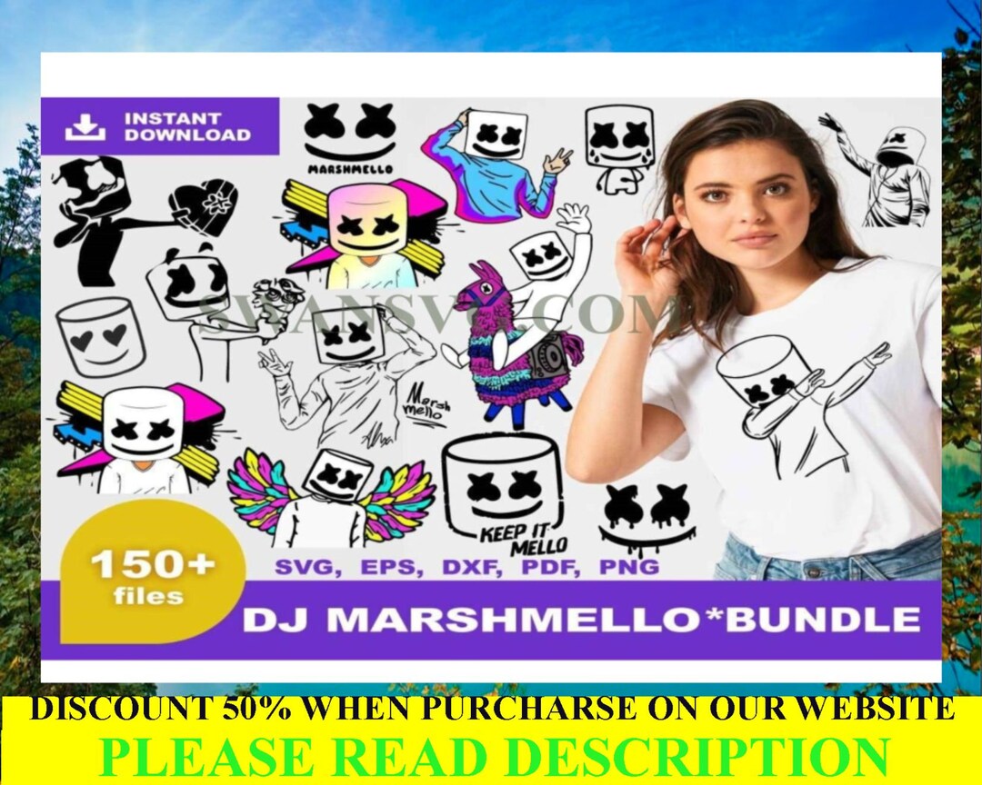 150 Bundle Marshmello SVG, Trending Svg, Marshmello DJ Svg - Etsy
