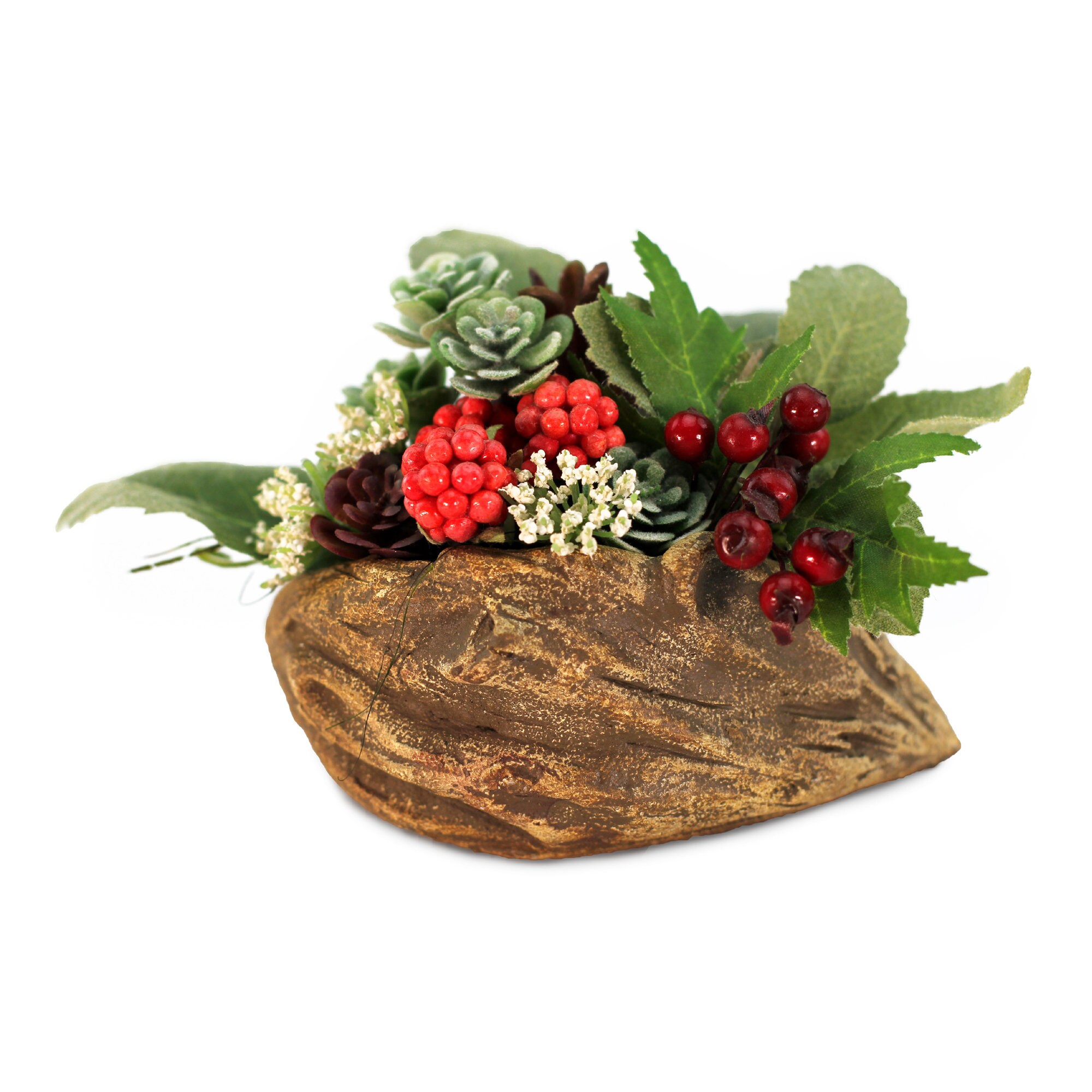 Ceramic Wood Plant Pot | Indoor Wood Planter Pot | Unique Log Planter ...