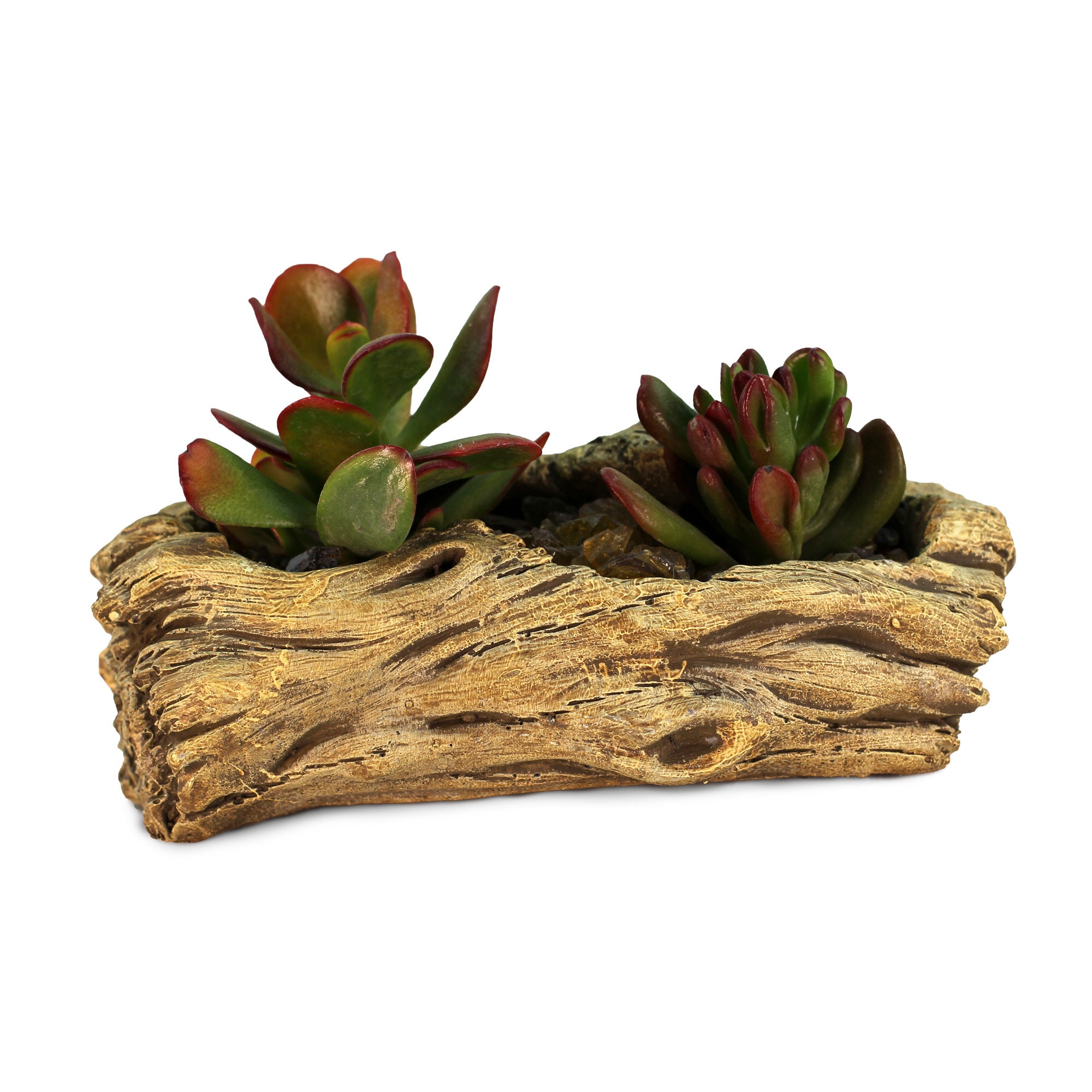 Ceramic Wood Plant Pot Indoor Wood Planter Pot Unique Log Planter ...