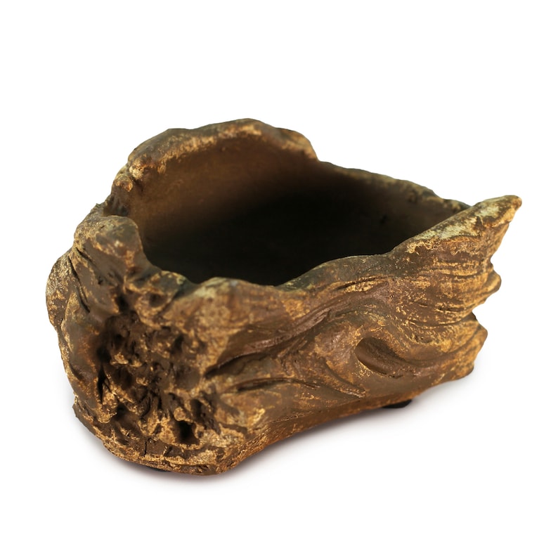 Ceramic Wood Plant Pot Indoor Wood Planter Pot Unique Log Planter ...