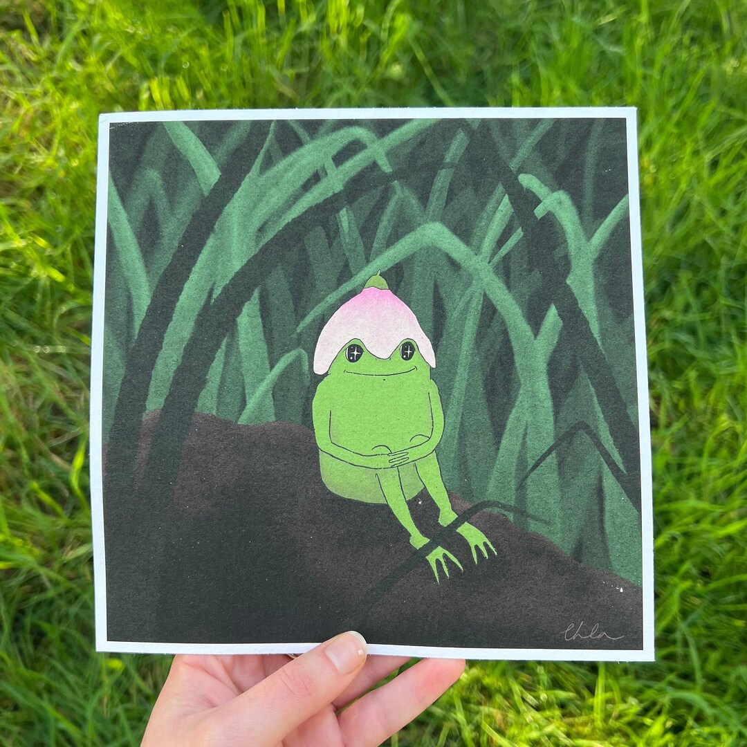 Froggy Art Print ‘petal Head’. - Etsy
