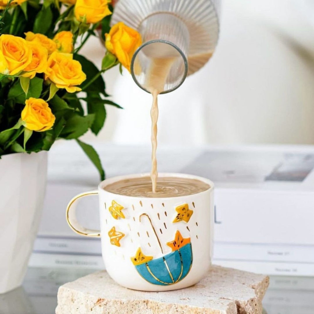 Rainy Day Bliss Umbrella Mug Cozy Tea or Coffee Cup With a Touch of ...