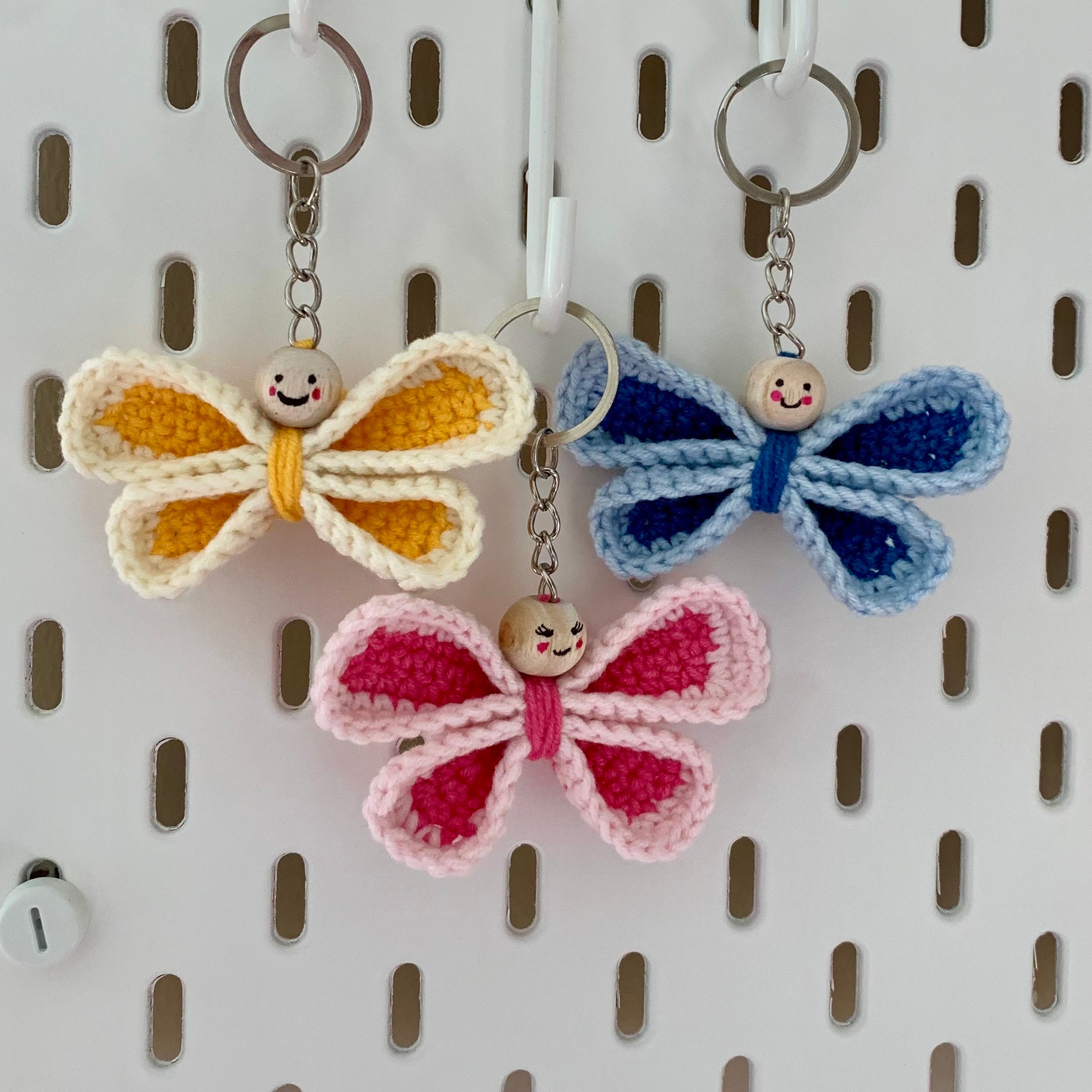 Crochet Butterfly Pattern, Butterfly Keychain, Gift for Her, Gift for ...