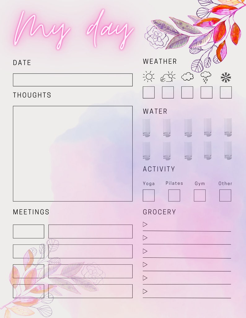Daily Journal - Digital, Printable, for Tracking Your Daily Activities ...