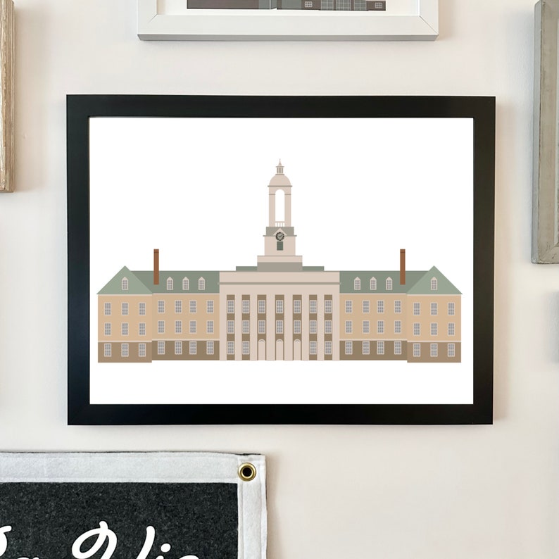 Penn State University Poster, Old Main Hall, Nittany Lions, State ...