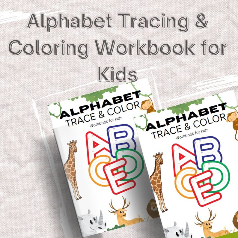 Alphabet Tracing & Coloring Workbook for Kids - Etsy