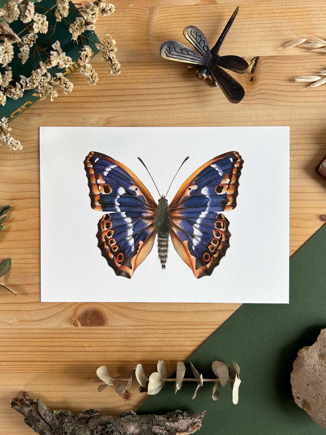 Watercolor Iridescent Purple Butterfly Print, Insect Art With Iris ...