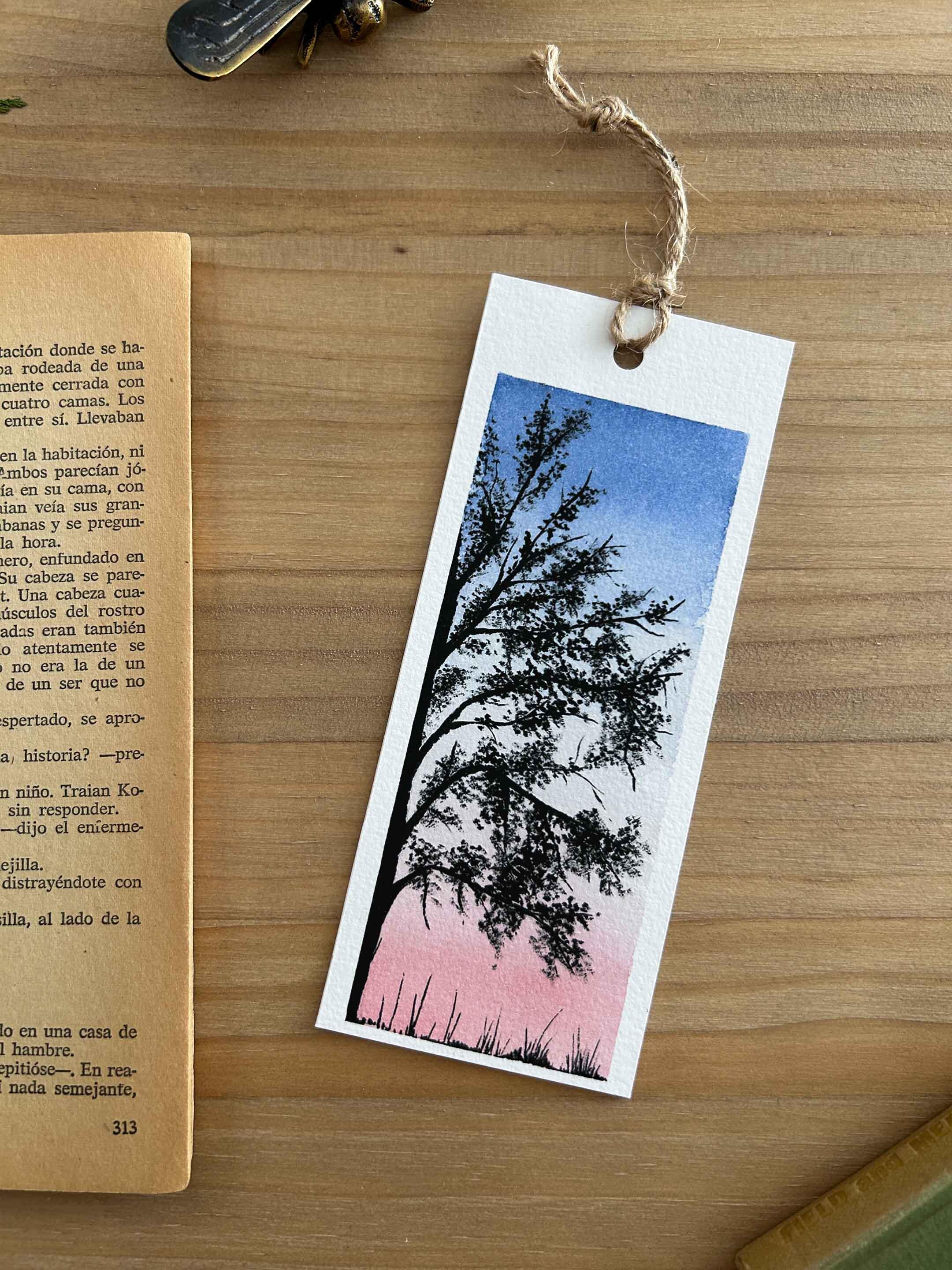 Hand-painted Watercolor Bookmark, Landscape Book Marker, Page Marker ...
