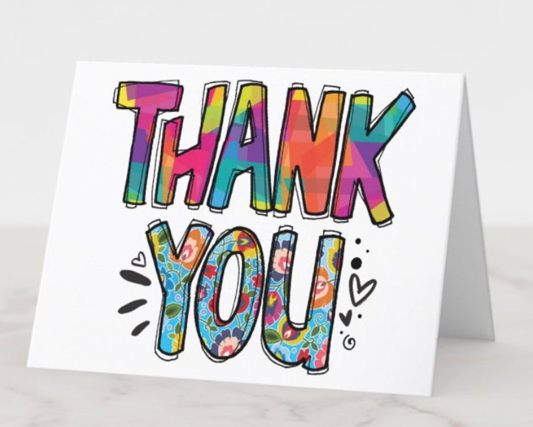 Thank You Card Colorful Appreciation Appreciation, Gratitude, Colorful ...