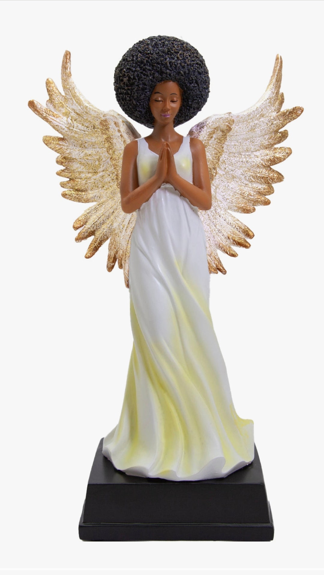 Golden Angel Figurine W/ Glitter Accents - Etsy