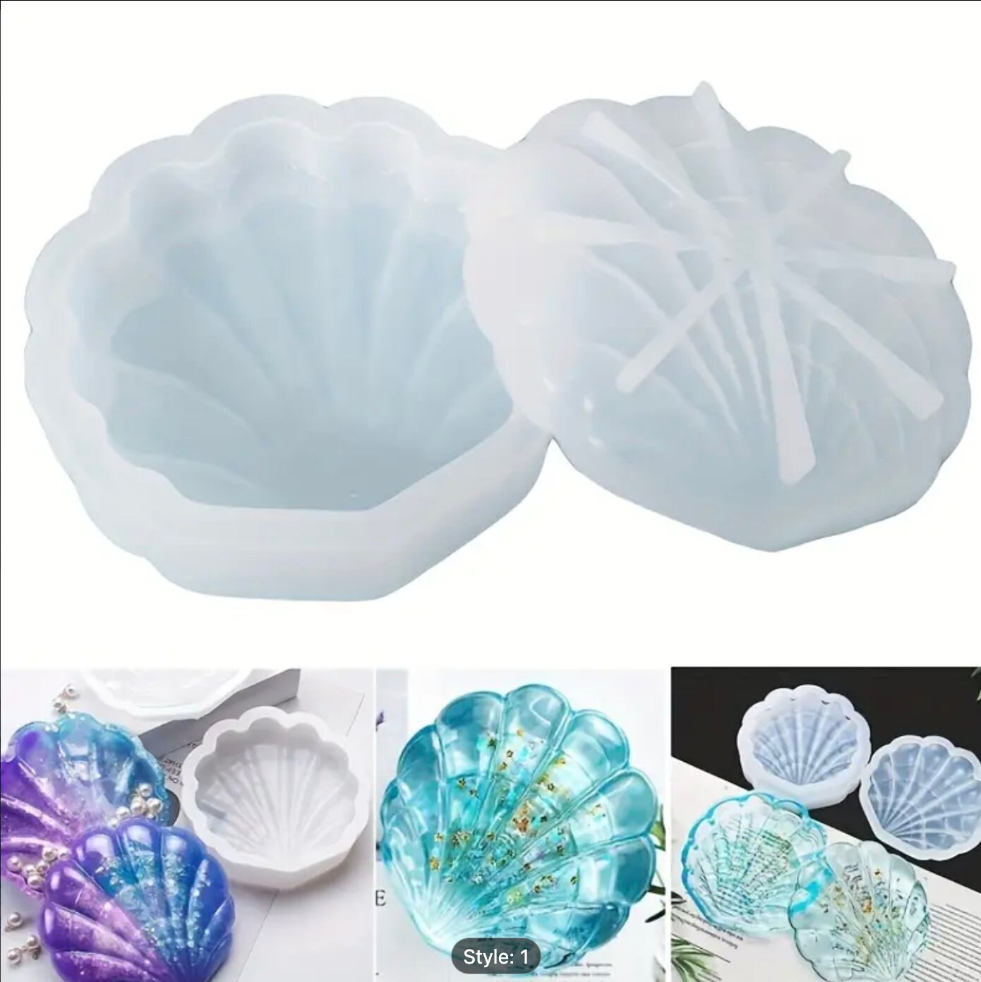 Ocean's Embrace Resin Seashell Silicone Resin Mold A Nautical Treasure ...