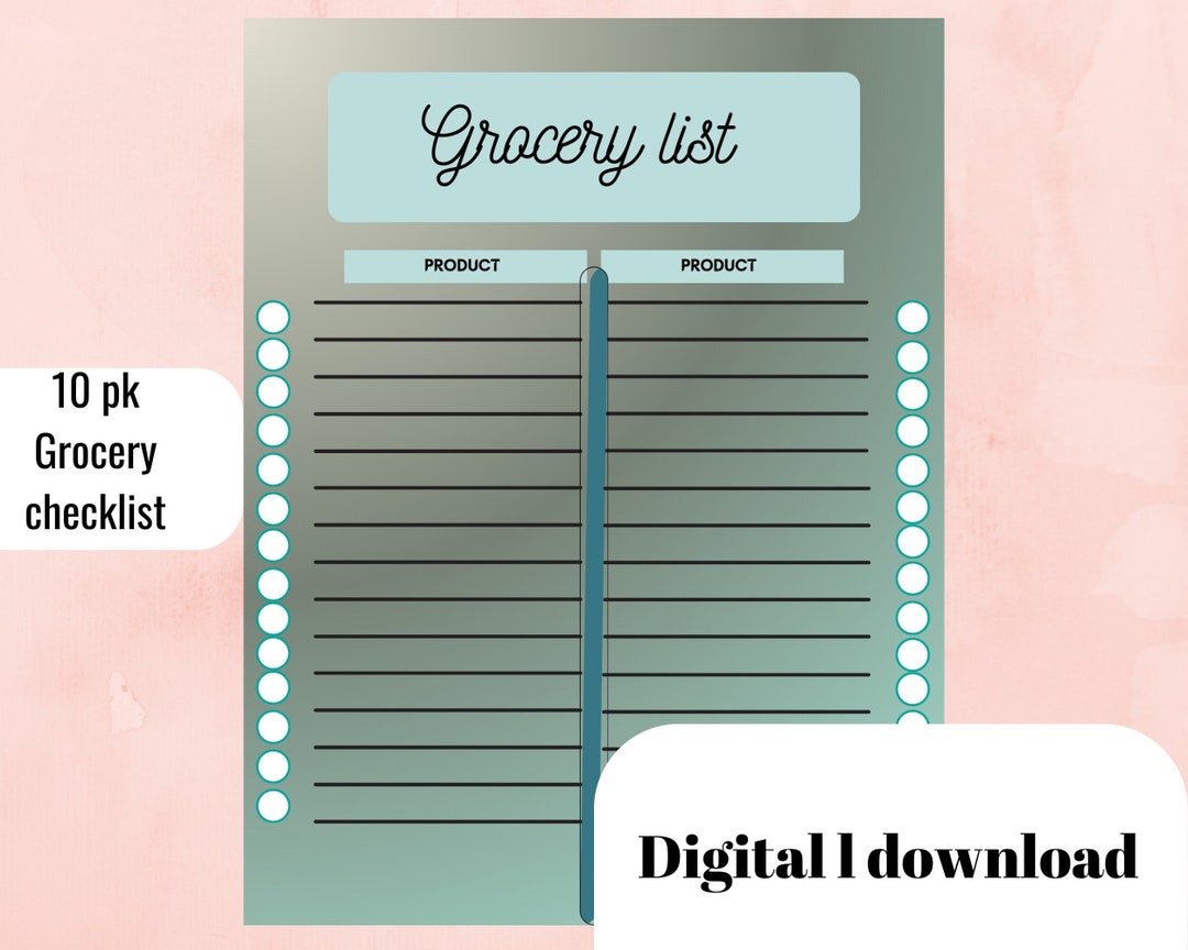 Grocery Checklists - Etsy