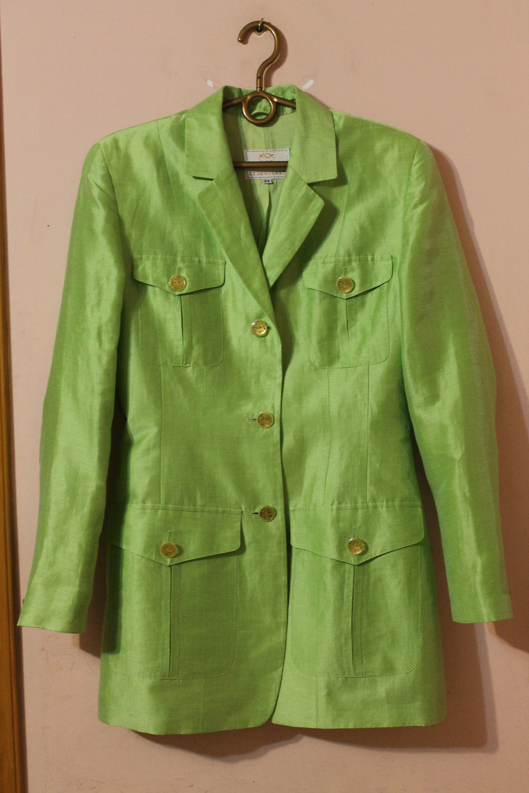 Vintage MCM Essentials Women Linen Suits Light Green - Etsy