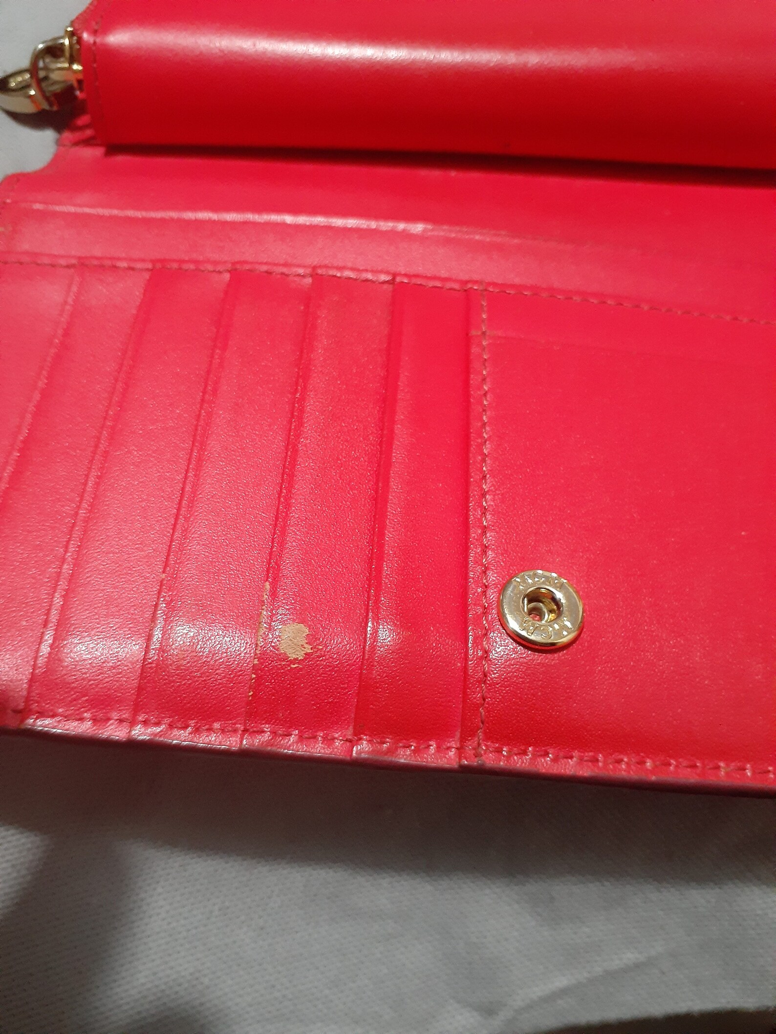 MCM Red Zipper Trifold Leather Wallet - Etsy