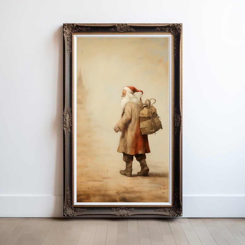 Old World Santa Painting Digital Art DIGITAL DOWNLOAD Rustic Farmhouse ...