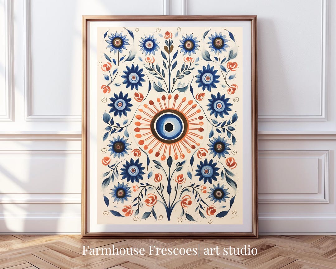 PRINTABLE Evil Eye Painting | Country Farmhouse Decor | Evil Eye Art ...
