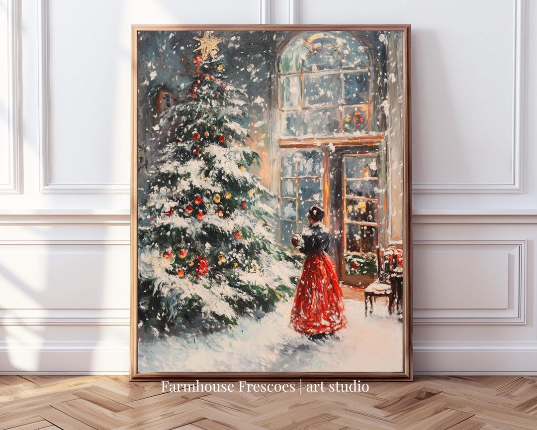 PRINTABLE Christmas Painting | Digital Winter Wall Art | Winter Wall ...