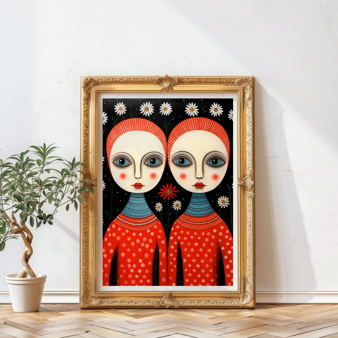 Gemini Painting Boho Astrology Wall Decor Zodiac Wall Art Gemini Poster ...
