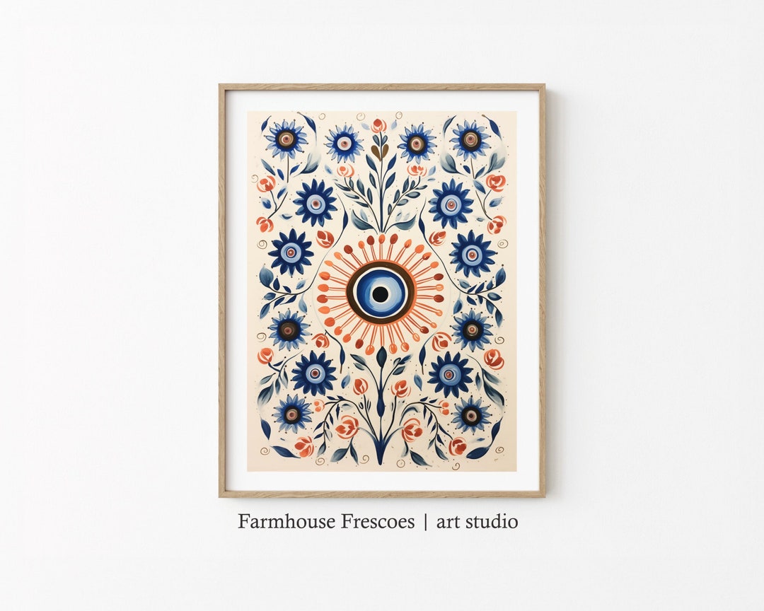 PRINTABLE Evil Eye Painting Country Farmhouse Decor Evil Eye Art Print ...