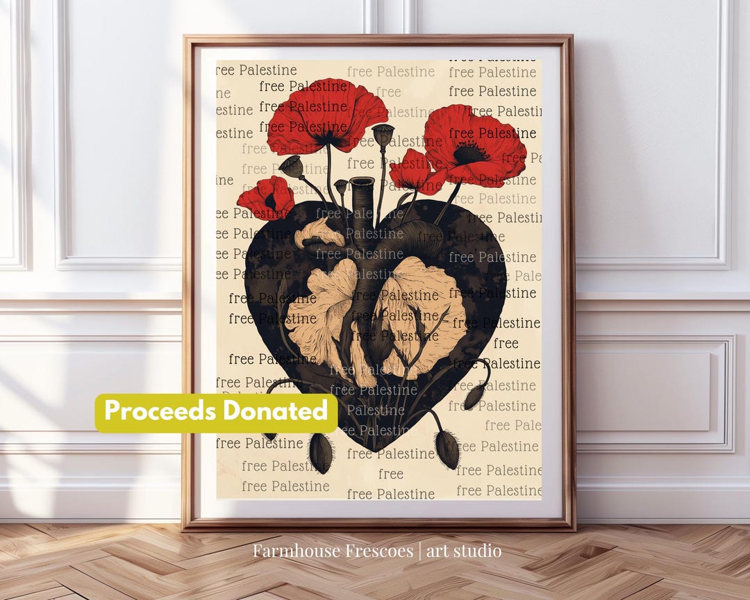 Museum Quality Matte Free Palestine Poster Red Poppy for Palestine Gift ...