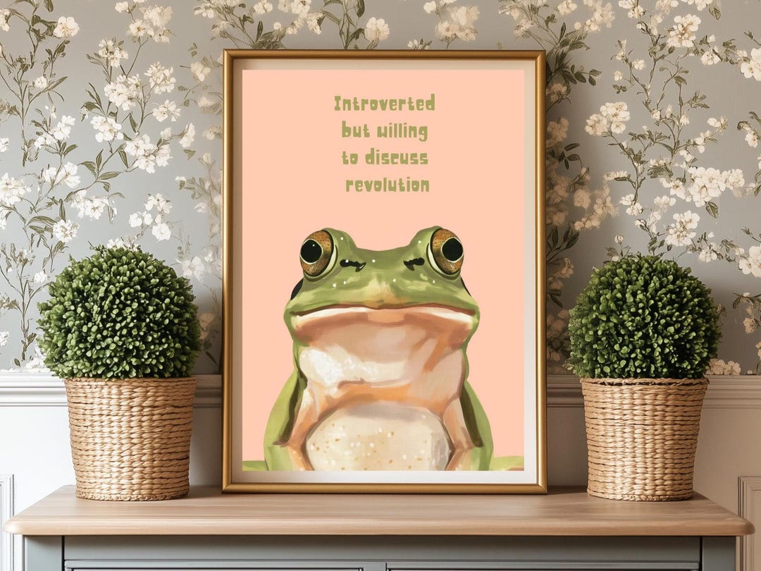 Revolution Poster Frog Painting, Leftist Art Print, Printable Political ...
