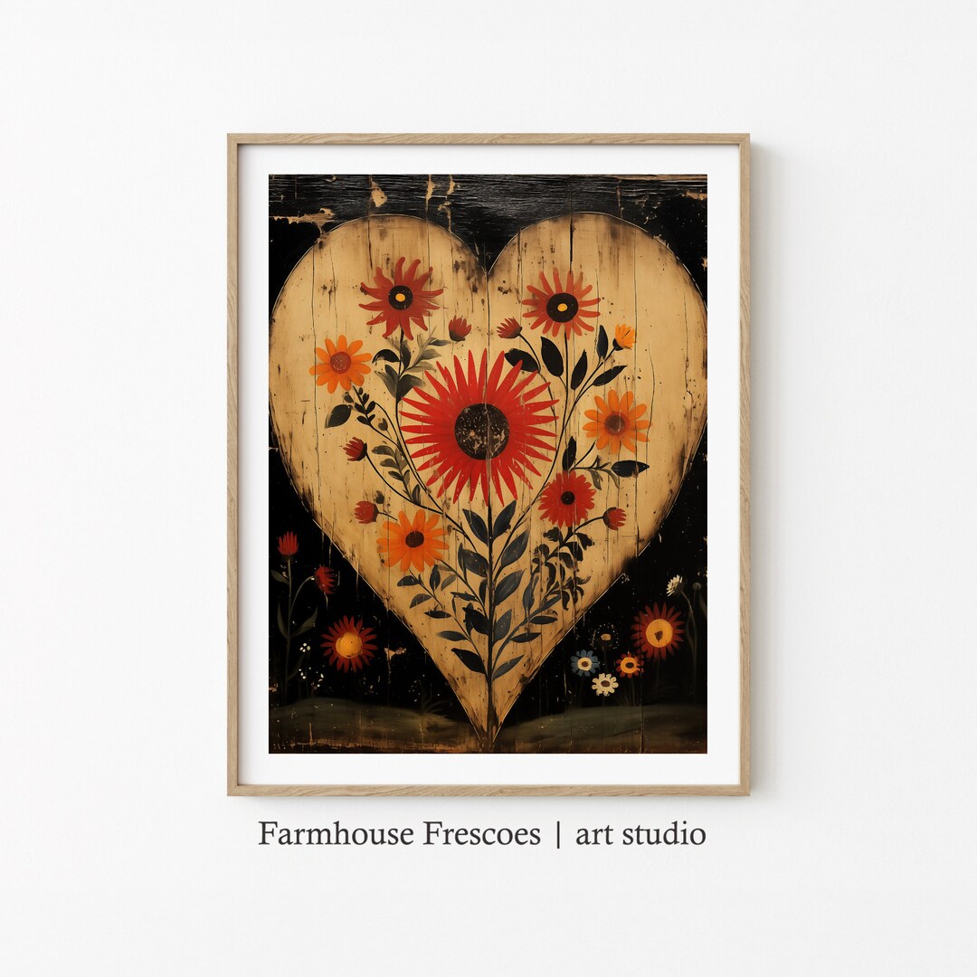 PRINTABLE Farmhouse Valentine's Day Painting Digital Download Vintage ...