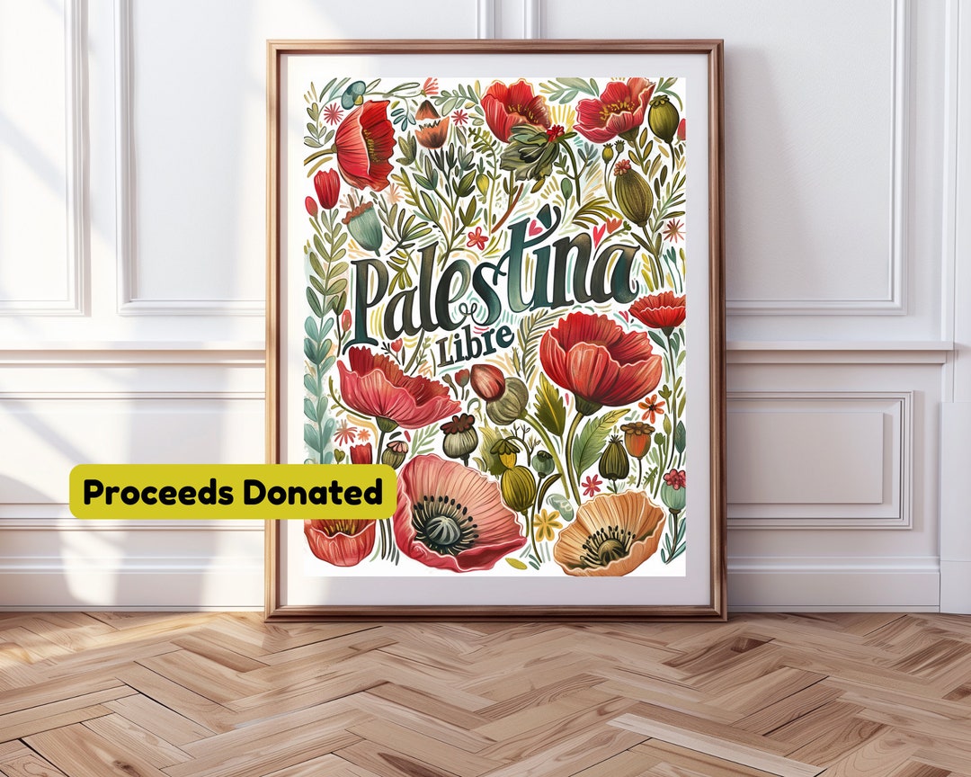 PRINTABLE Red Poppies for Palestine Painting Palestina Libre Free ...