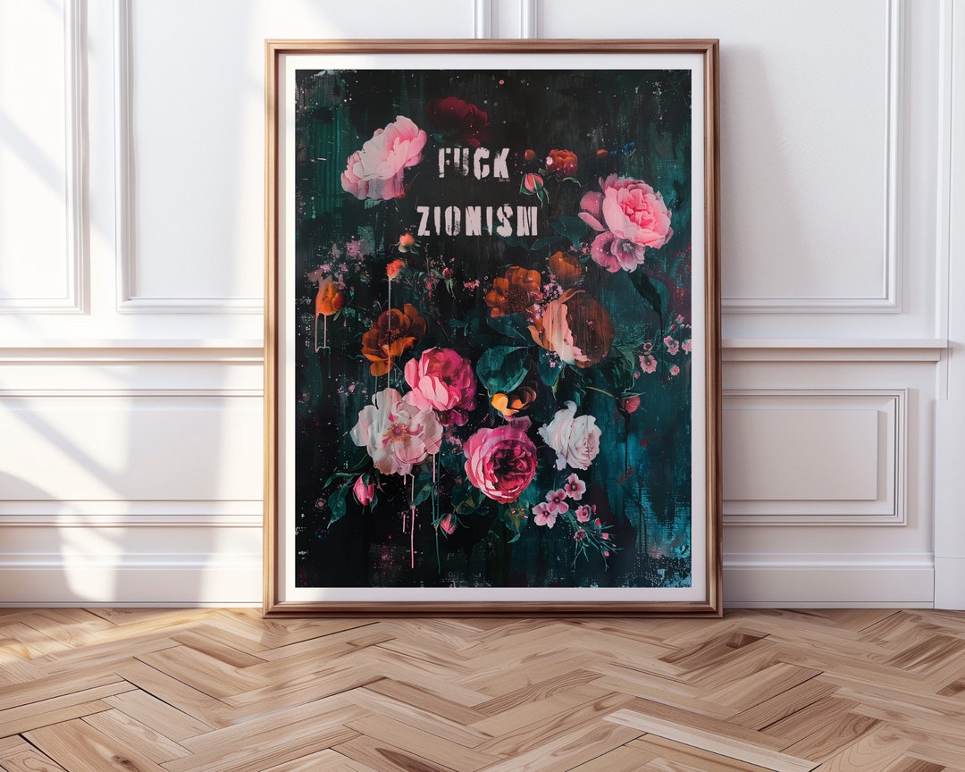 Dark Academia Floral Art Print Leftist Art Print Free Palestine Wall ...