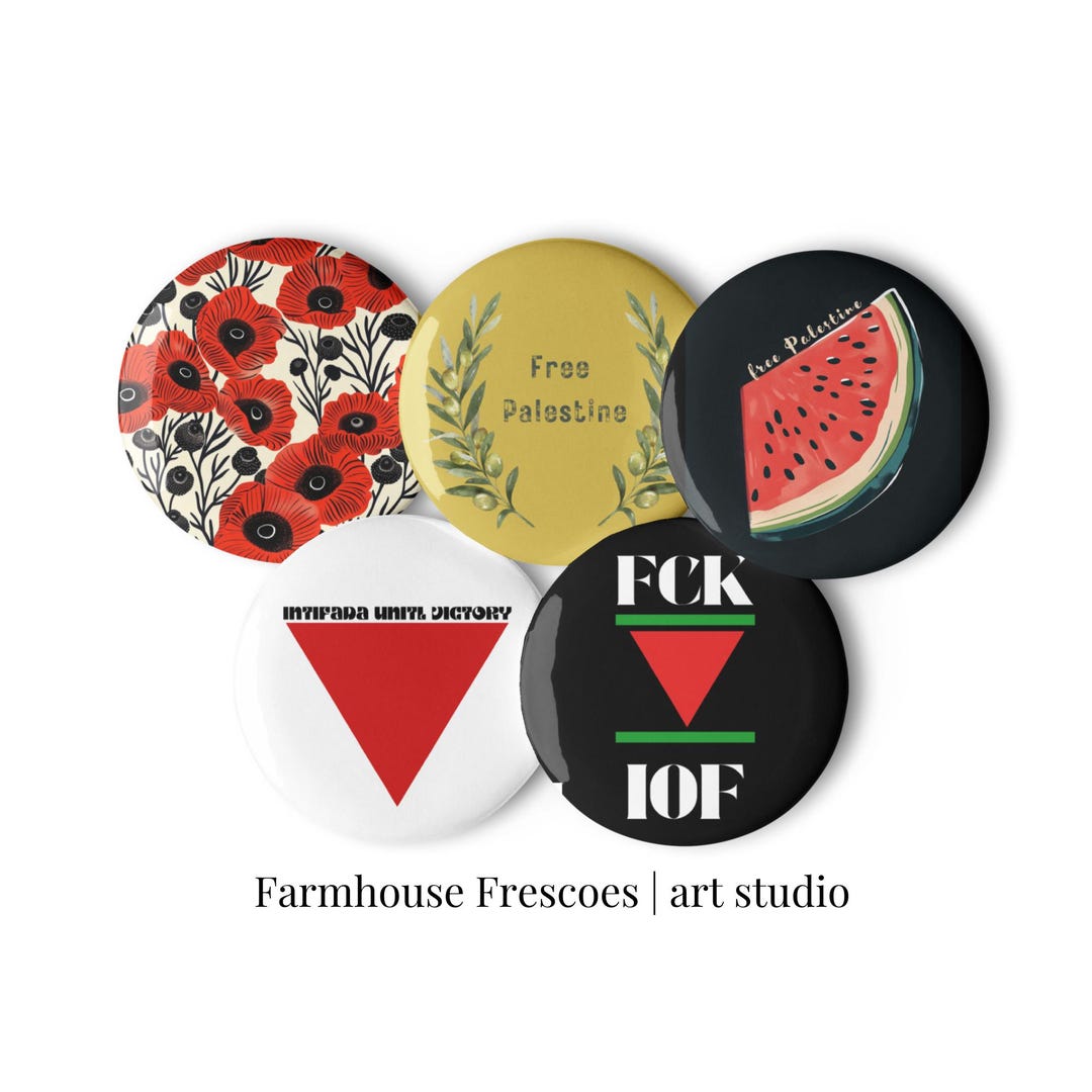 Free Palestine Themed Set of Pin Buttons | Palestine Pin | Upside Down ...