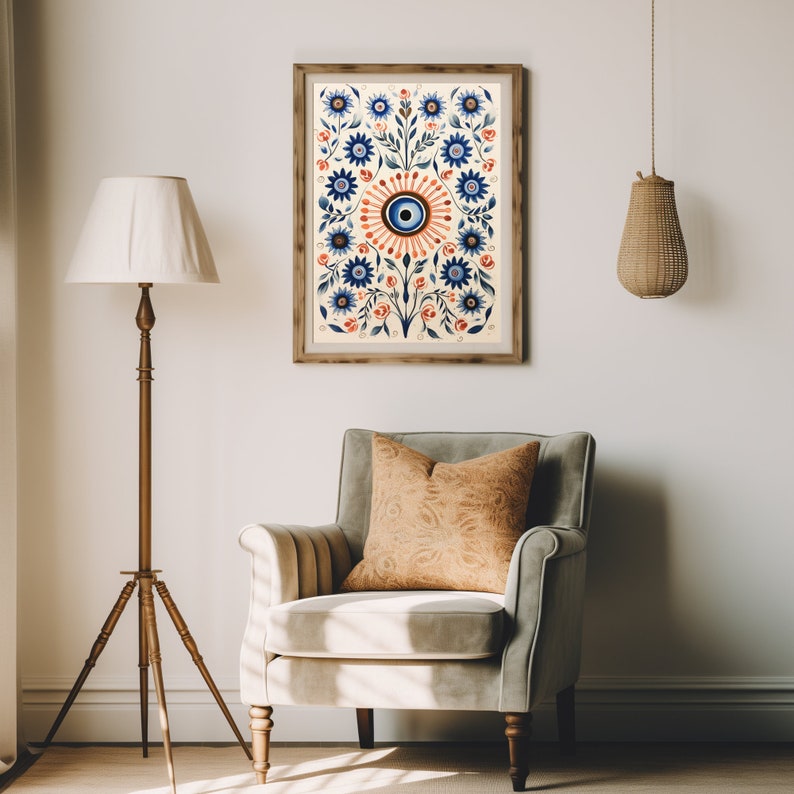 PRINTABLE Evil Eye Painting Country Farmhouse Decor Evil Eye Art Print ...