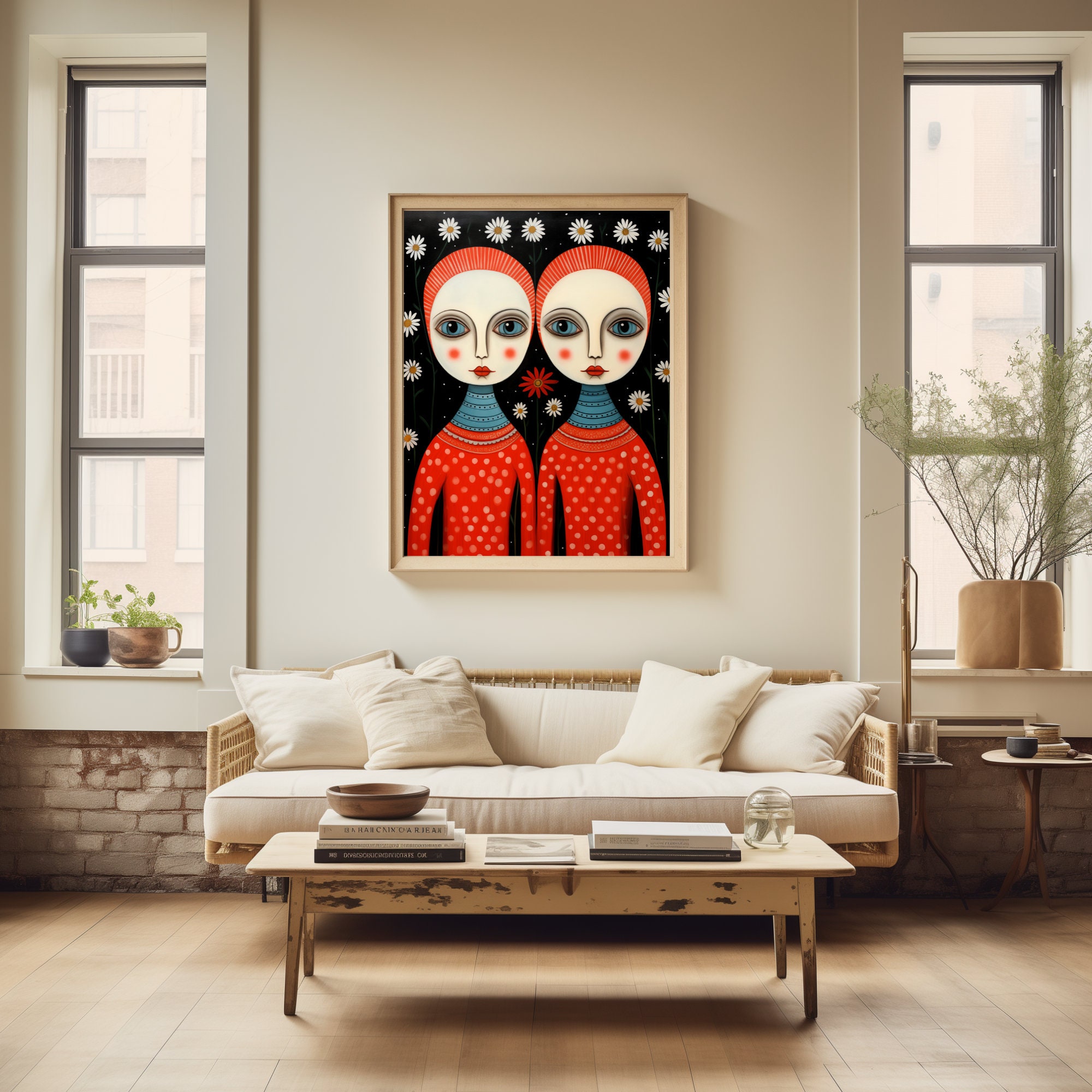 Gemini Painting Boho Astrology Wall Decor Zodiac Wall Art Gemini Poster ...
